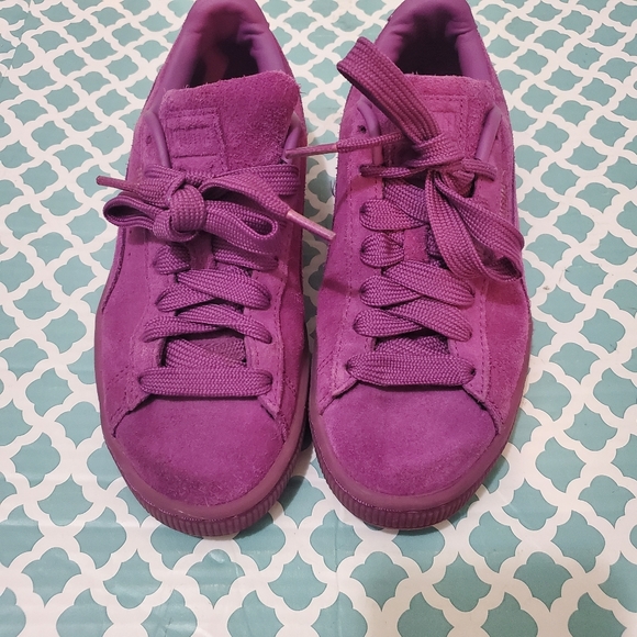 Puma | Shoes | Puma Suede Classic Mono Gold Purple Sneakers | Poshmark